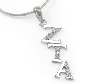 Zeta Tau Alpha Sterling Silver Lavaliere Pendant Necklace // | Etsy