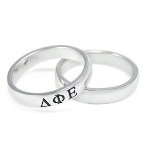 Delta Phi Epsilon Sterling Silver Ring With Black Enamel // - Etsy