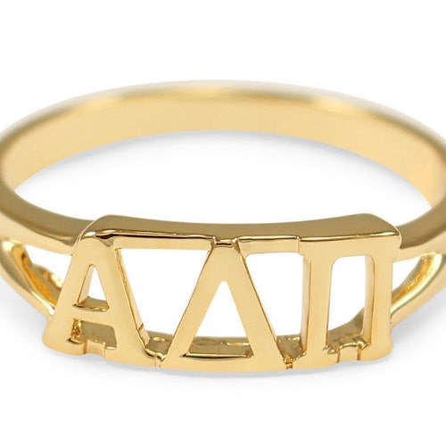 Alpha Delta Pi Sunshine Gold Plated Ring //adpi Sorority | Etsy
