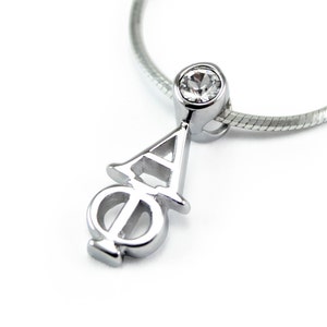 Alpha Phi Sterling Silver Lavaliere With Clear Crystal // Sorority ...