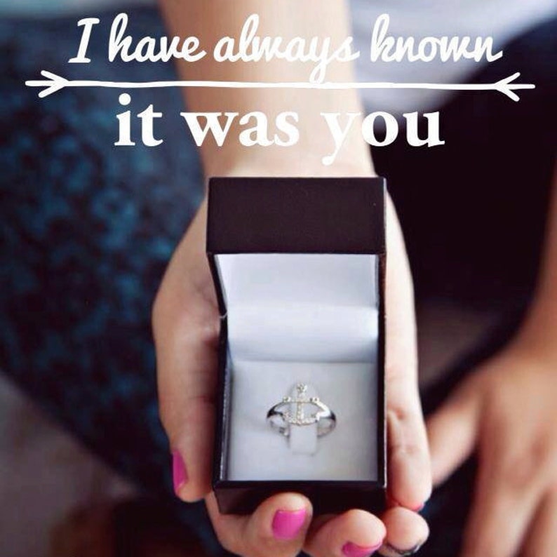 Sterling Silver Anchor Ring With Simulated Diamonds // Anchor Ring ...