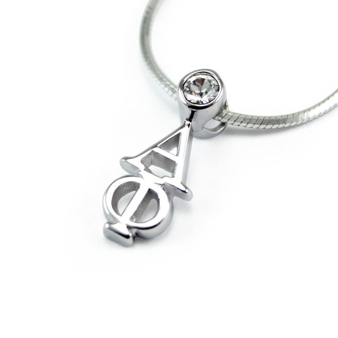 Alpha Phi Sterling Silver Lavaliere With Clear Crystal // Sorority ...