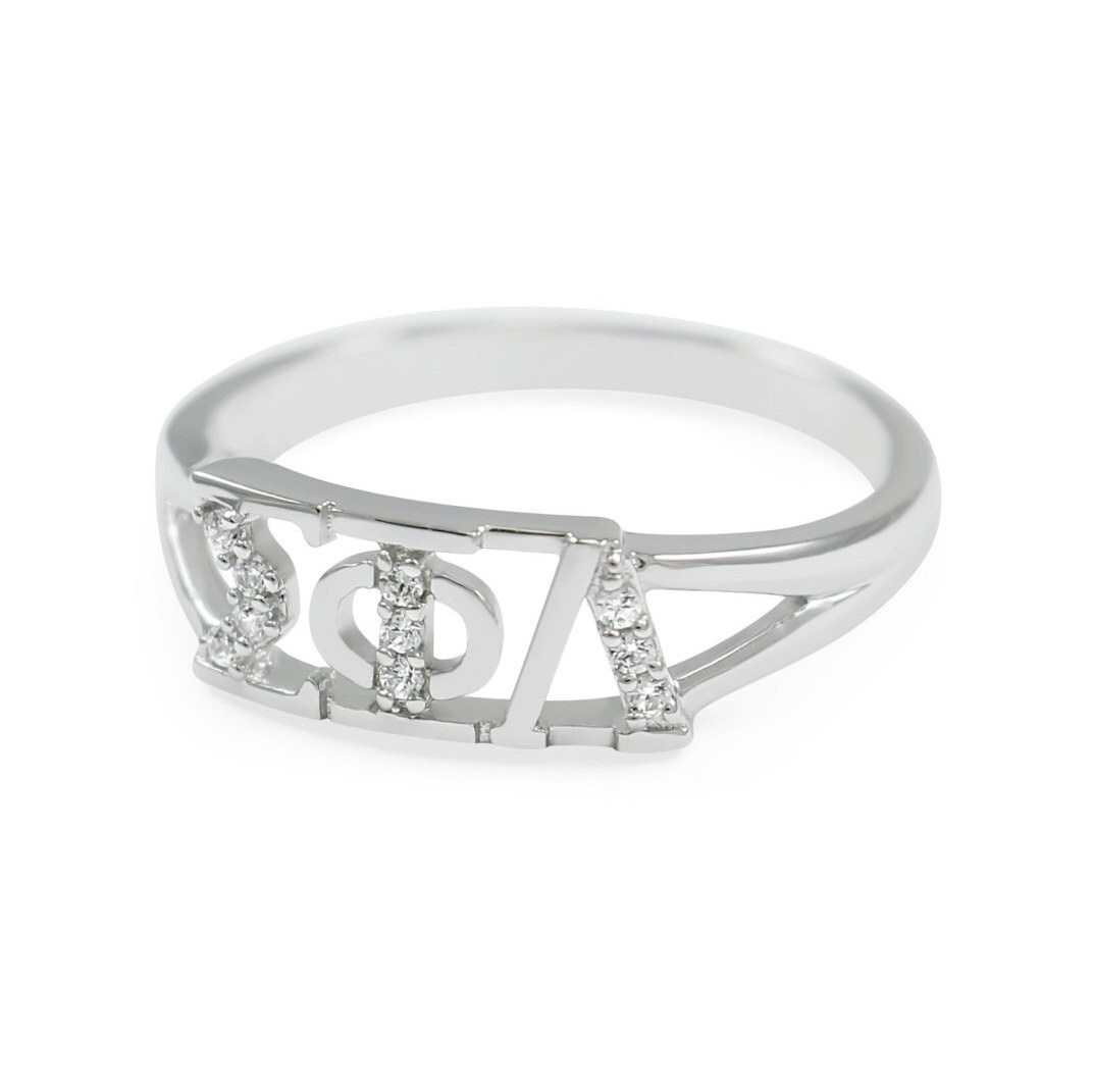 Sigma Phi Lambda Sterling Silver Ring With Simulated Diamonds | Etsy