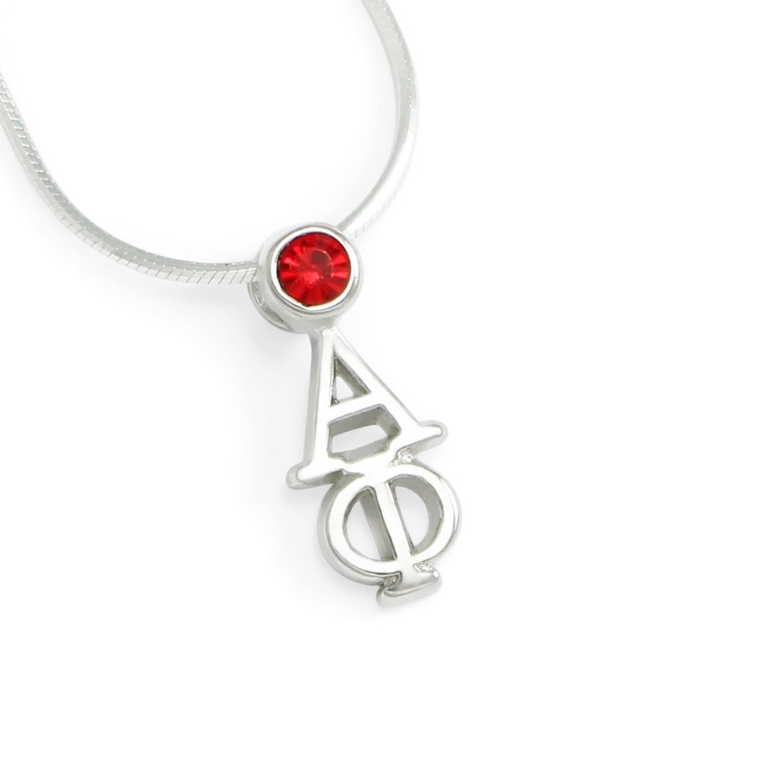 Alpha Phi Sterling Silver Lavaliere With Red Crystal// ΑΦ Sorority ...