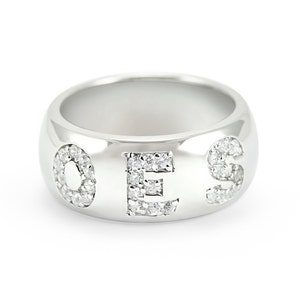 OES Sterling Silver Ring With Pave Cubic Zirconia Greek Letters / Order ...