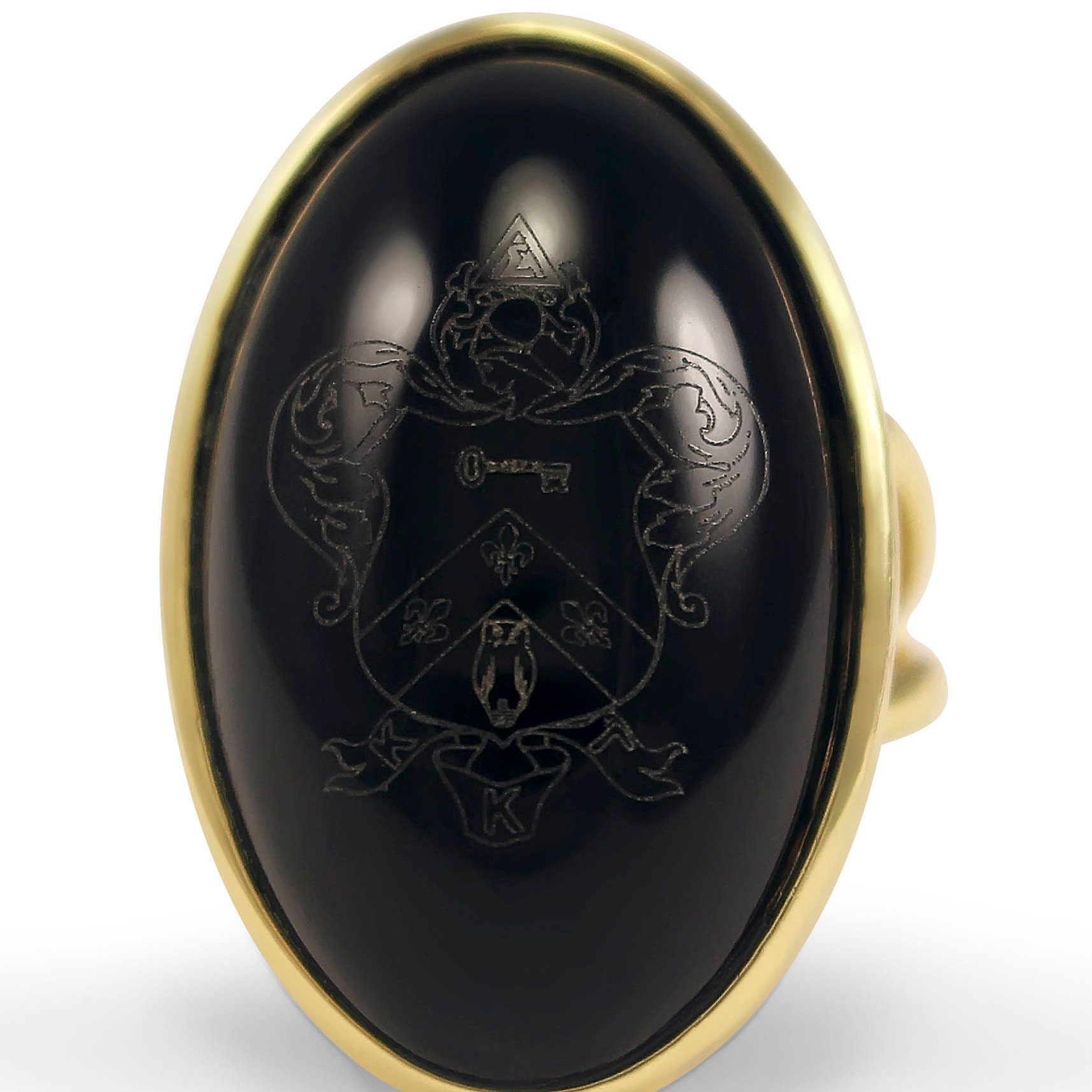 Kappa Kappa Gamma Duchess Ring / 14k Gold Plated Brass / Polished Black ...