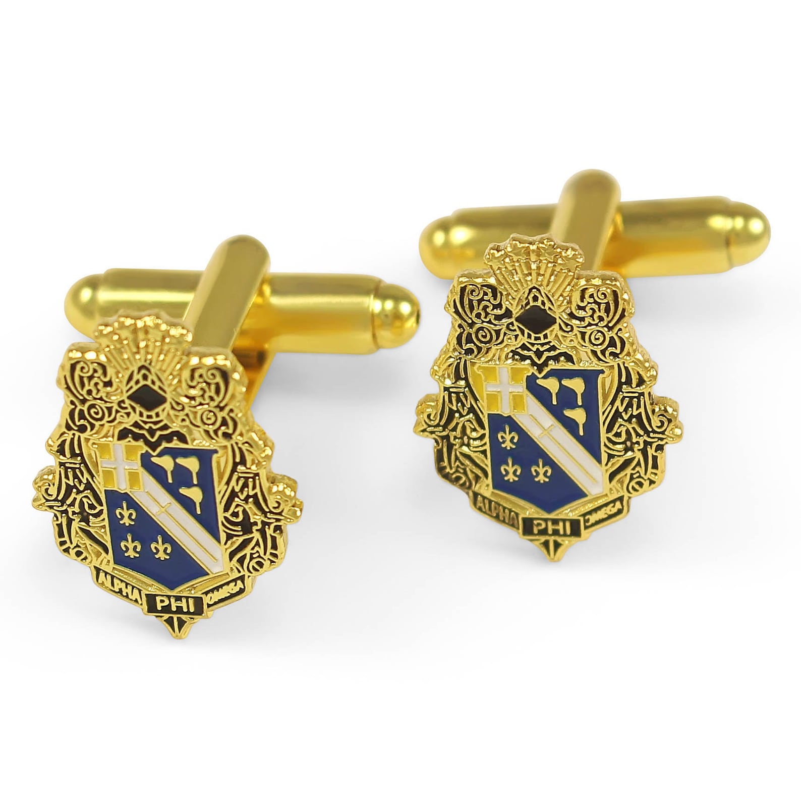 Alpha Phi Omega Fraternity Crest Cuff Links With 14k Gold Plating ...