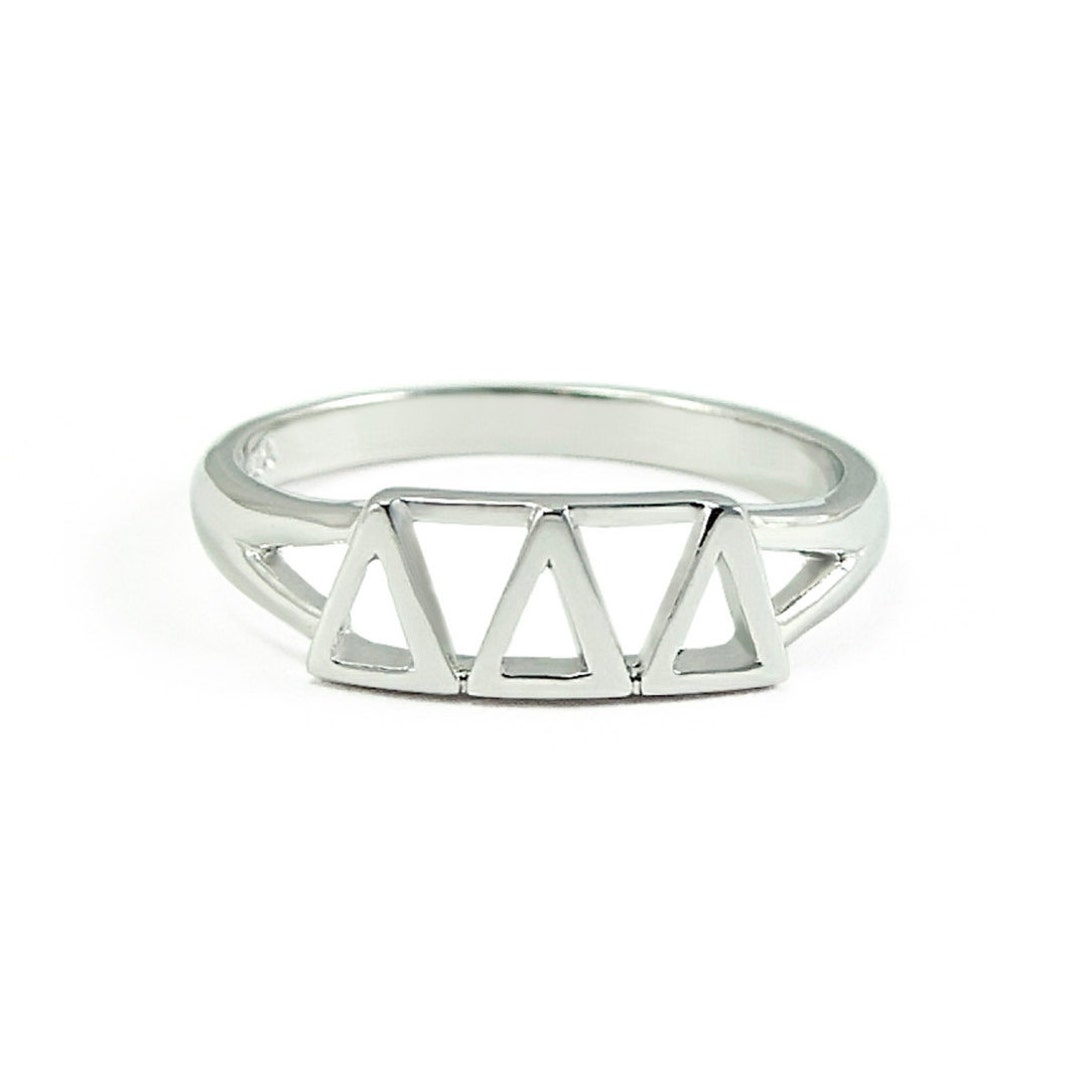 Delta Delta Delta Sterling Silver Ring With Greek Letters // Sorority ...