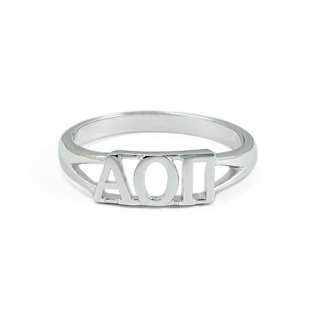 Alpha Omicron Pi Sterling Silver Ring // ΑΟΠ Sorority Jewelry // Gifts ...