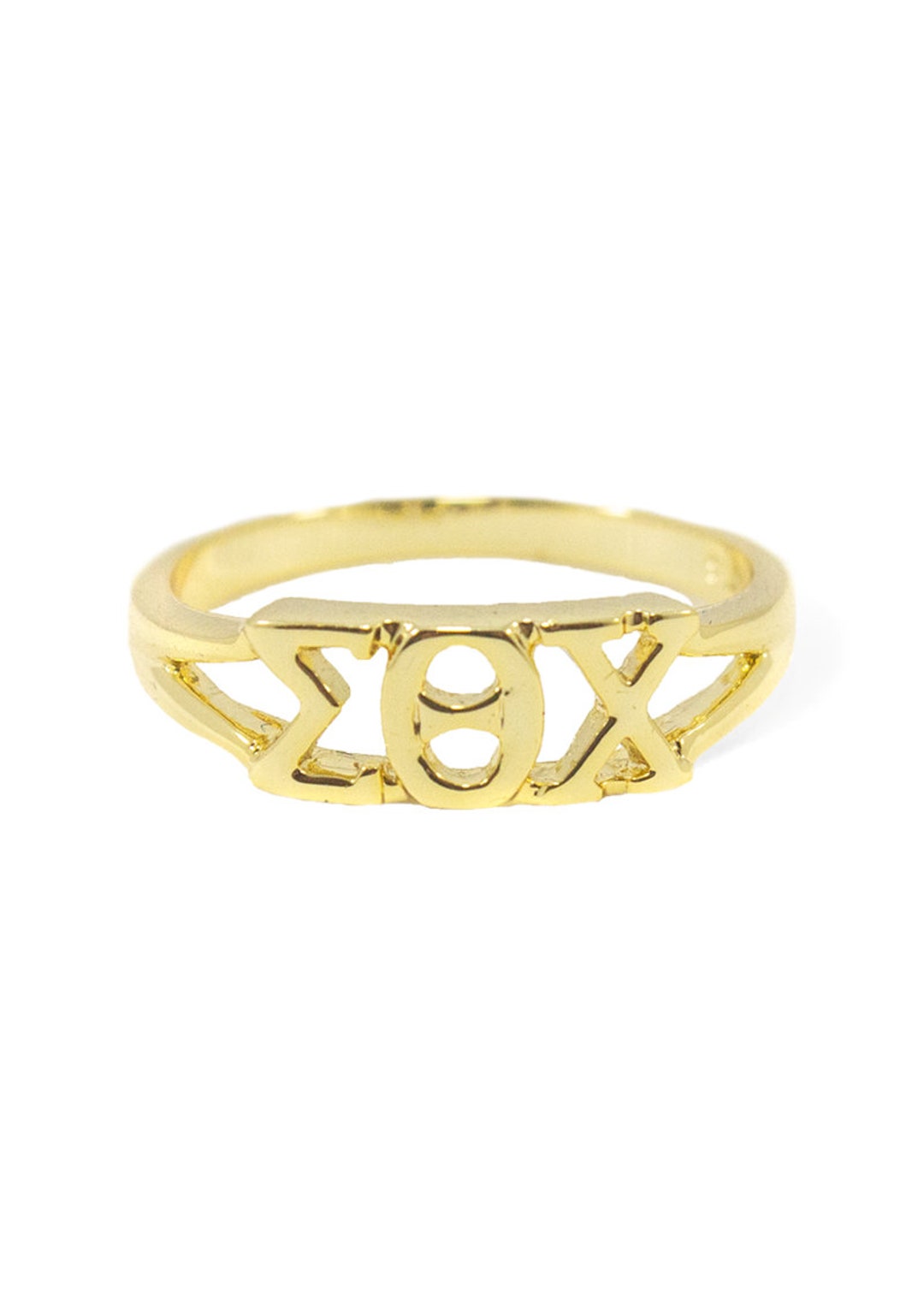 Sigma Theta Chi Sunshine Gold Plated Ring // ΣΘΧ Sorority Jewelry ...