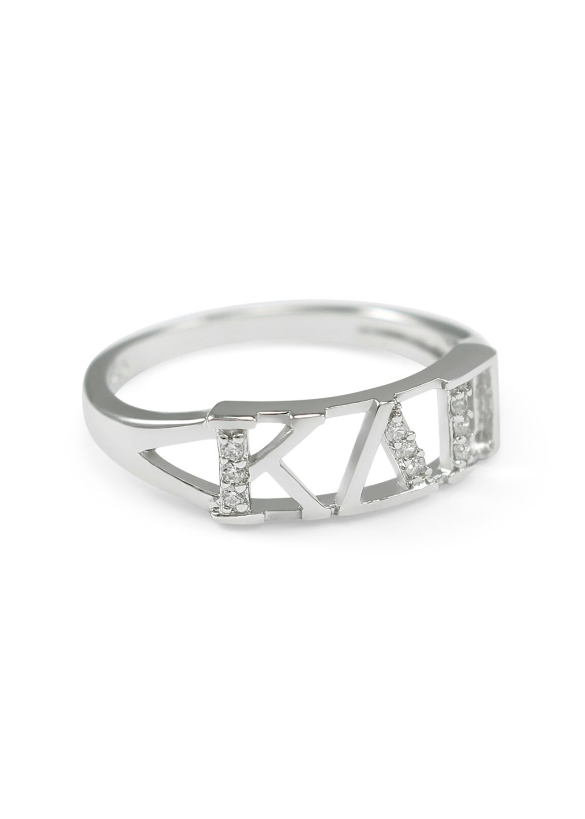 Kappa Delta Pi Sterling Silver Ring With Simulated Diamonds // ΚΔΠ ...
