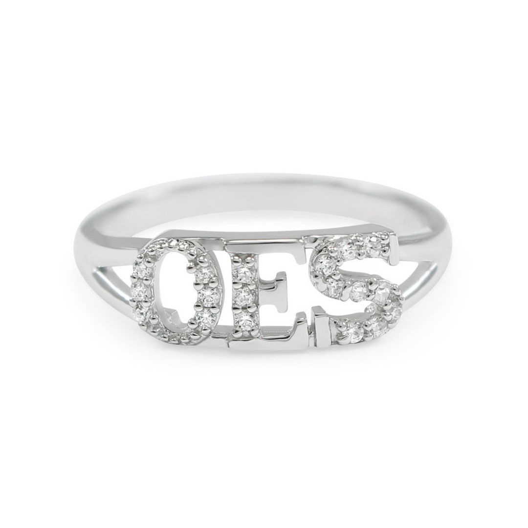 OES Sterling Silver Ring With Simulated Diamonds// Order of the Eastern ...