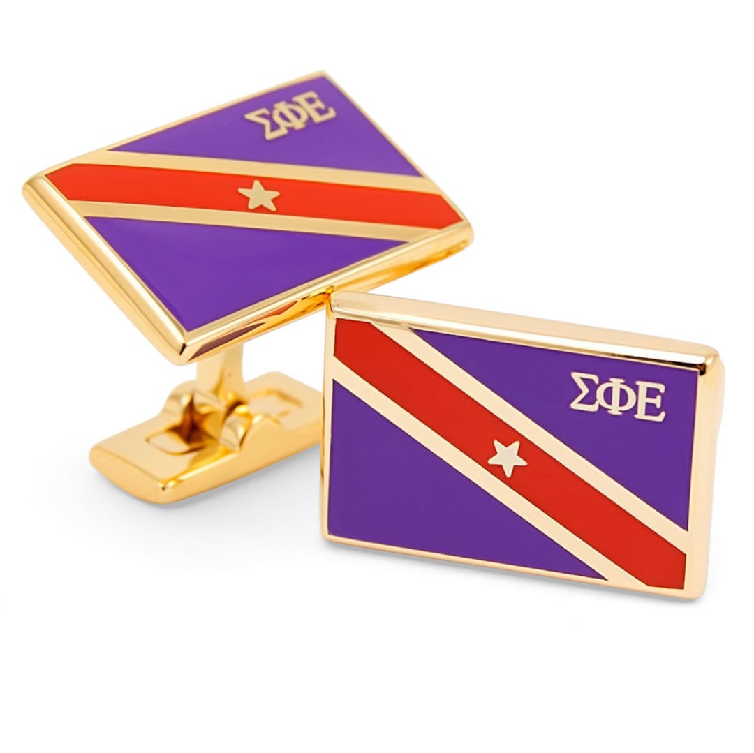 Sigma Phi Epsilon Fraternity Flag Cuff Links (gold-plated)// ΣΦΕ ...