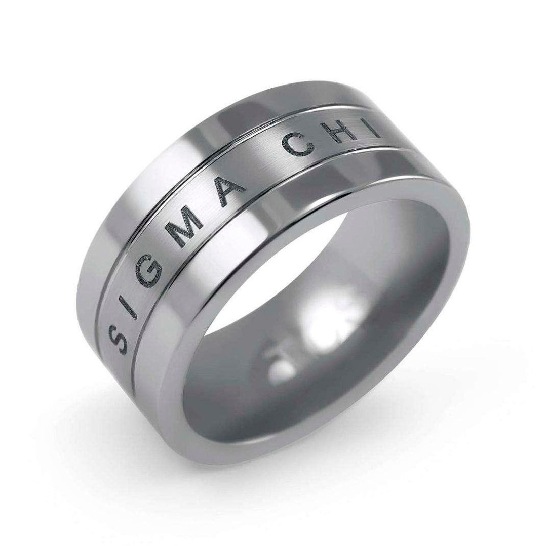 Sigma Chi Fraternity Tungsten Ring // Fraternity Rings // Signet Rings ...