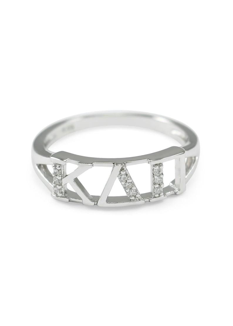 Kappa Delta Pi Sterling Silver Ring With Simulated Diamonds // ΚΔΠ ...