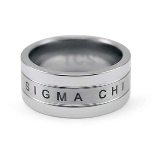 Sigma Chi Fraternity Tungsten Ring // Fraternity Rings // Signet Rings ...