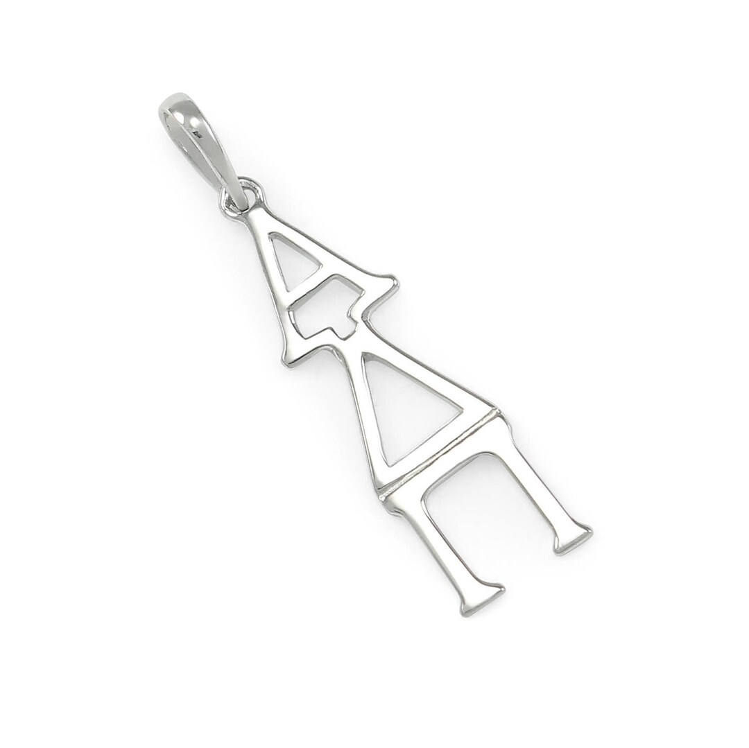 Alpha Delta Pi 14k Solid White Gold Pendant // Adpi Sorority Jewelry ...
