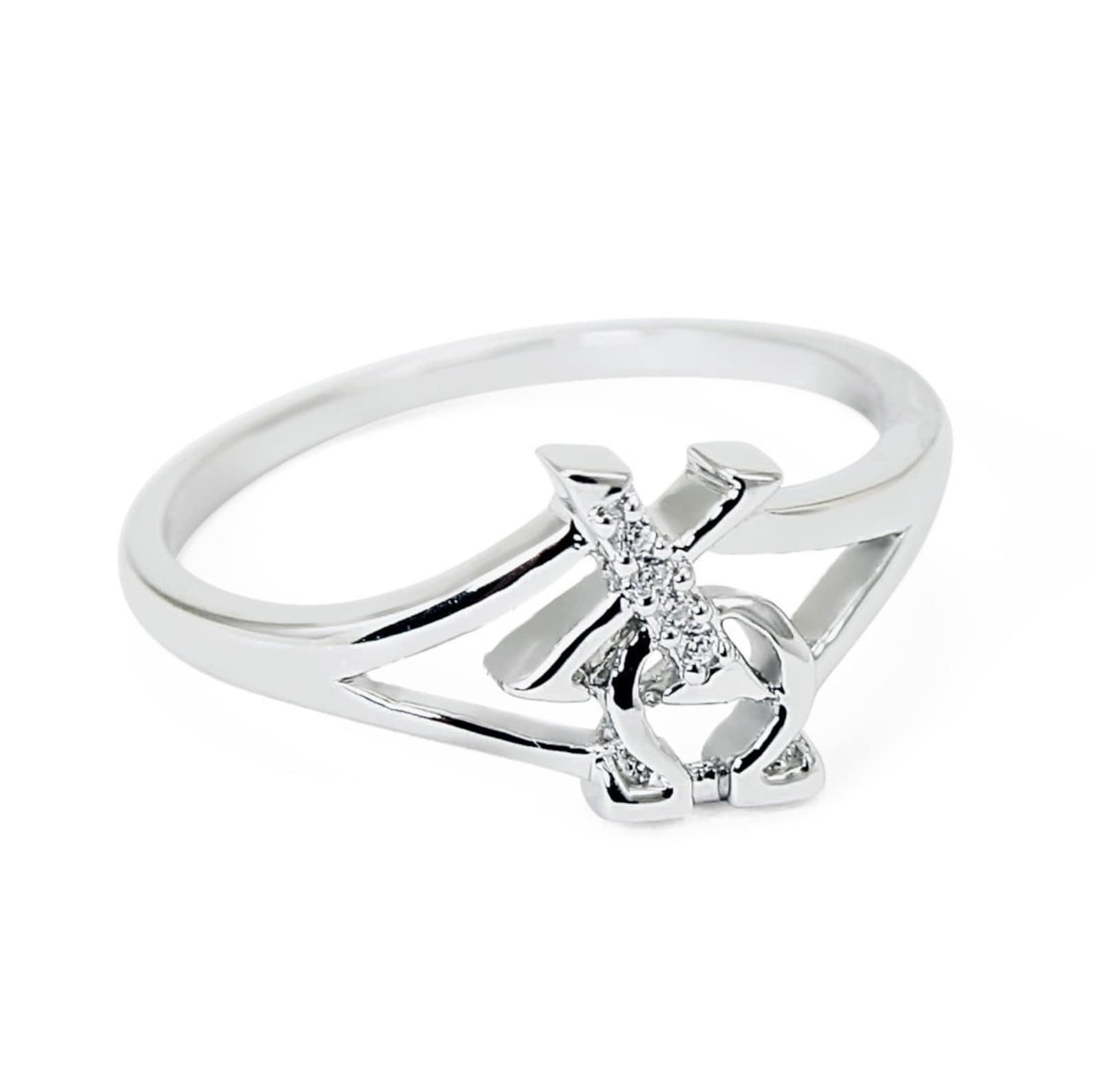 Chi Omega Sterling Silver Diagonal Ring Set With Simulated - Etsy
