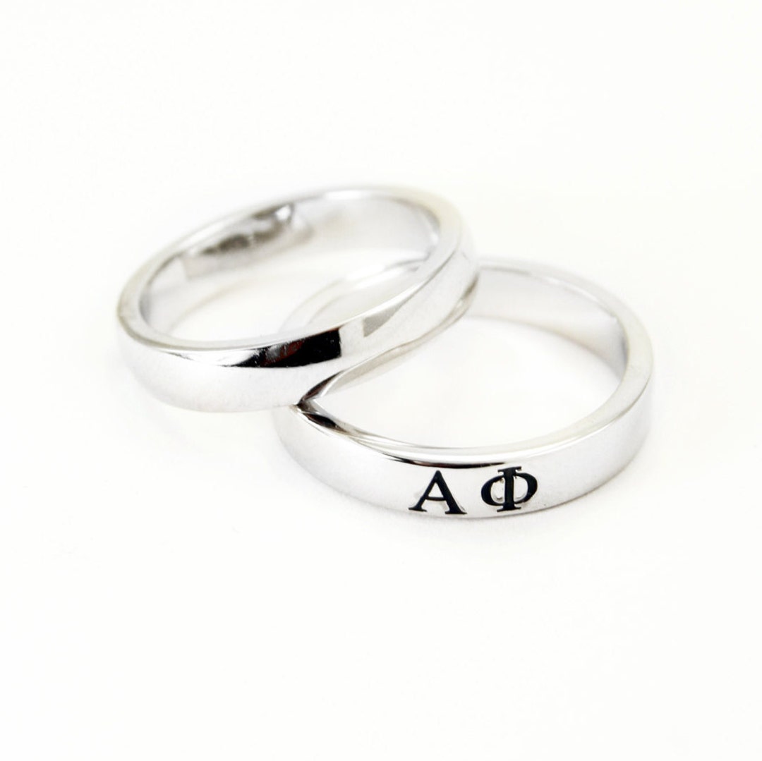 Alpha Phi Sterling Silver Skinny Band // Sorority Rings // Greek ...