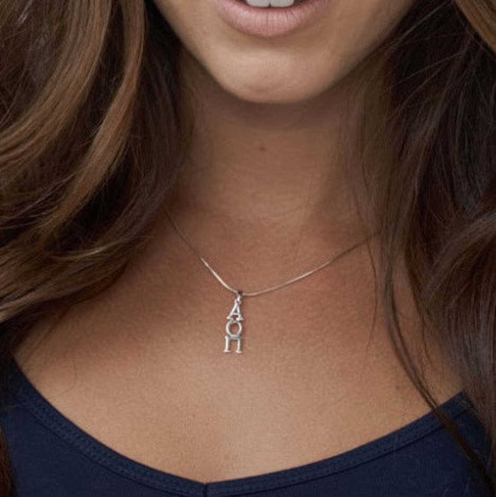 Alpha Omicron Pi Sterling Silver Lavaliere // ΑΟΠ // Sorority Necklace ...