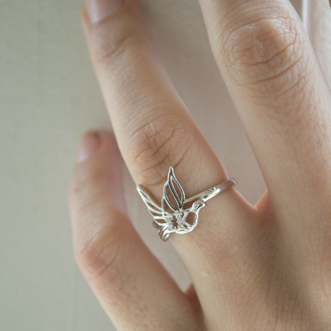 Sigma Kappa Sterling Silver Dove Ring With Simulated Diamonds // ΣΚ ...