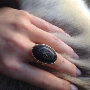 Zeta Tau Alpha Duchess Ring / 14k Gold Plated Brass / Polished Black ...