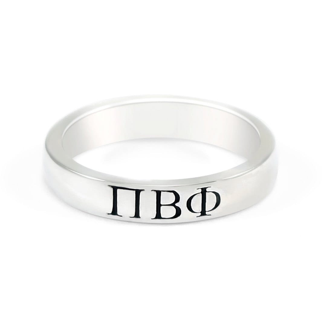 Pi Beta Phi Sterling Silver Ring With Black Enamel Letters // ΠΒΦ ...