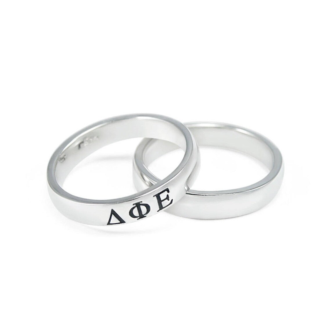 Delta Phi Epsilon Sterling Silver Ring With Black Enamel // - Etsy