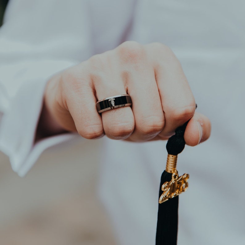 Sigma Chi Black Tungsten Fraternity Ring With Crest and Greek - Etsy