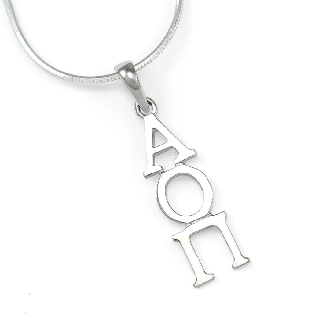 Alpha Omicron Pi Sterling Silver Lavaliere // ΑΟΠ // Sorority Necklace ...