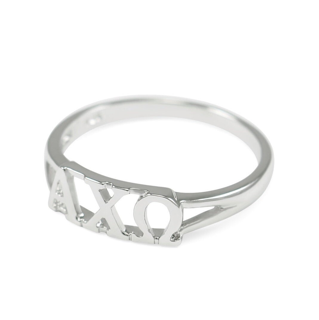 Alpha Chi Omega Sterling Silver Ring // ΑΟΠ Jewelry // - Etsy
