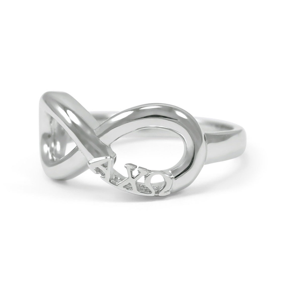 Alpha Chi Omega Sterling Silver Infinity Ring // ΑΧΩ Sorority - Etsy