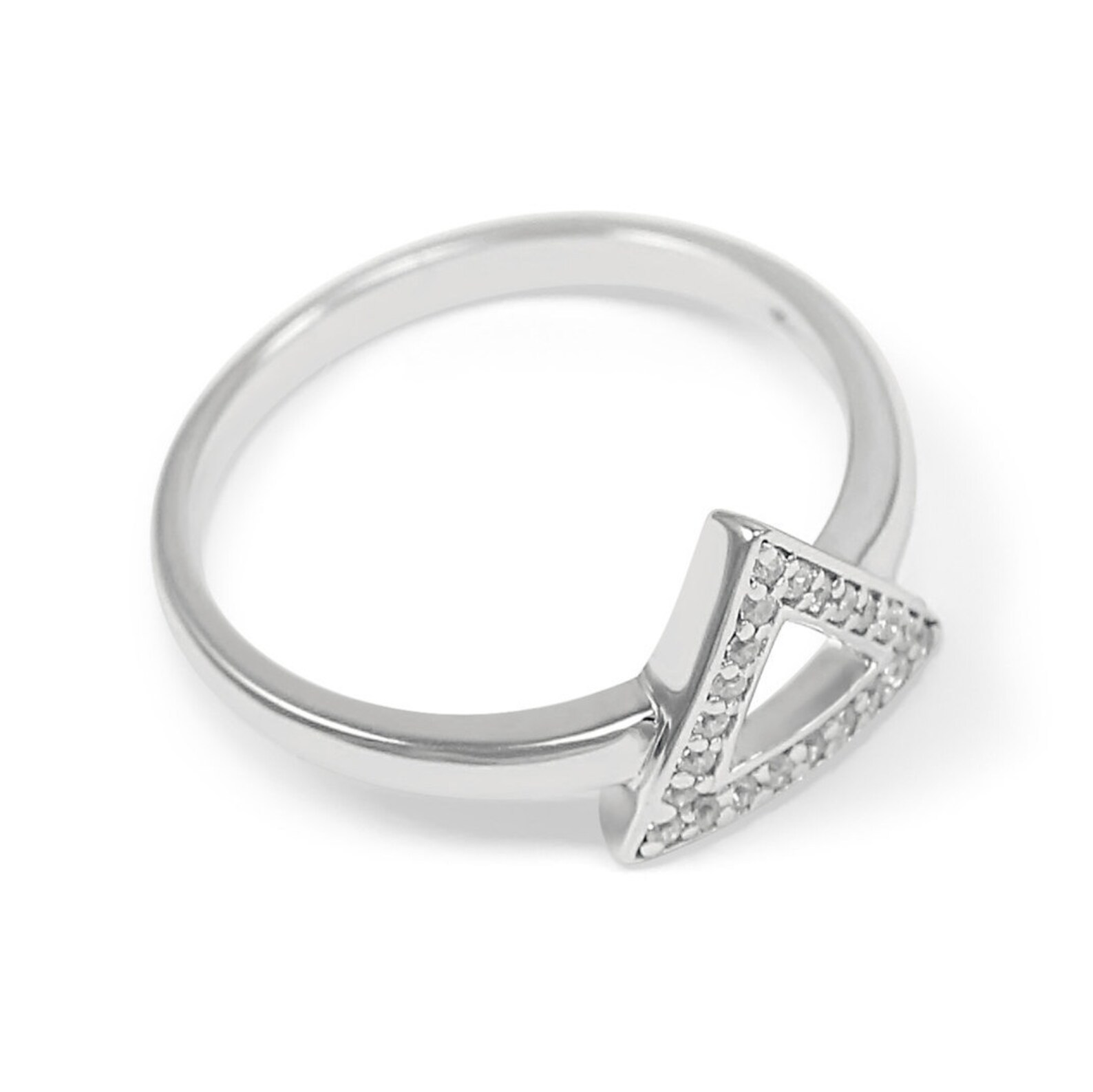 Geometric Delta Triangle Ring With Czs // Delta Ring // - Etsy