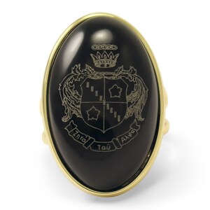 Zeta Tau Alpha Duchess Ring / 14k Gold Plated Brass / Polished Black ...