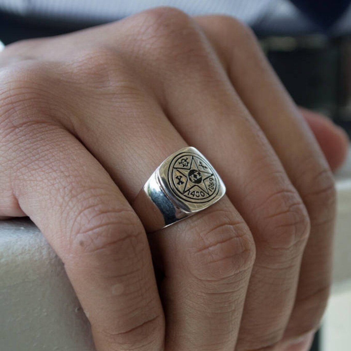 Kappa Sigma Sterling Silver Ring With Symbol // ΚΣ Fraternity - Etsy