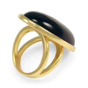 Alpha Gamma Delta Duchess Ring / 14k Gold Plated Brass / Polished Black ...