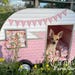 Retro Dog Camper: Blush Pink, Floral Fabric, Personalized Plate - Etsy