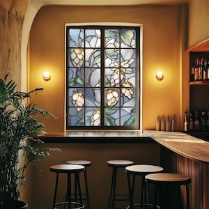 Custom-size Premium Frosted Stained Glass Window Cling Filmfilm - Hops ...