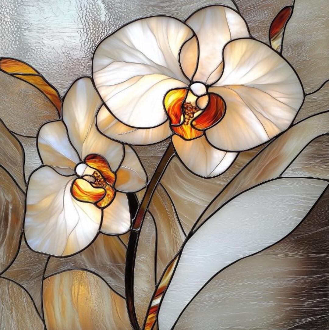 Stained Glass Custom Size Window Cling Film Orchid Frosted - Etsy