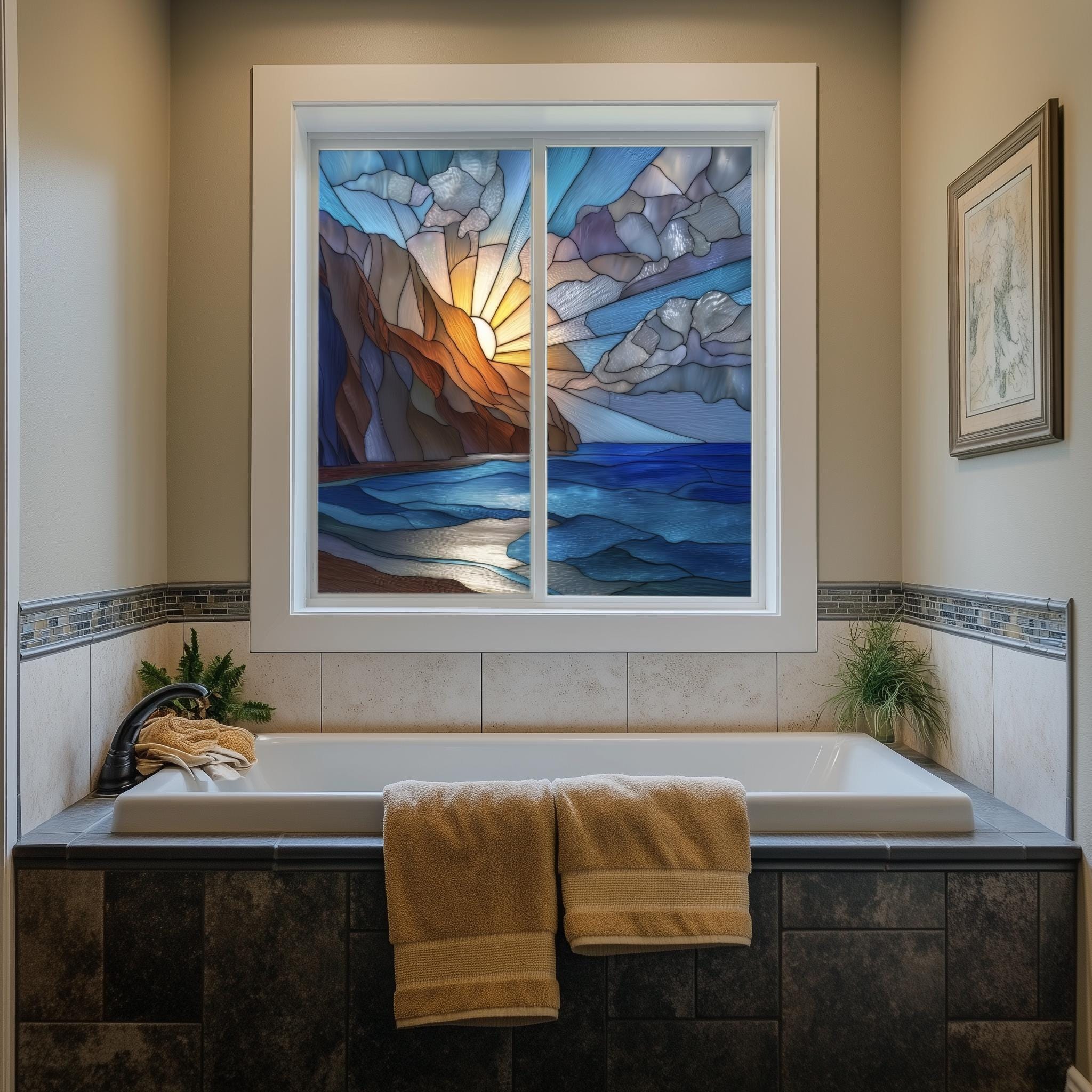 Stained Glass Premium Window Film, Custom Size, Frosted - Hawaii - Etsy