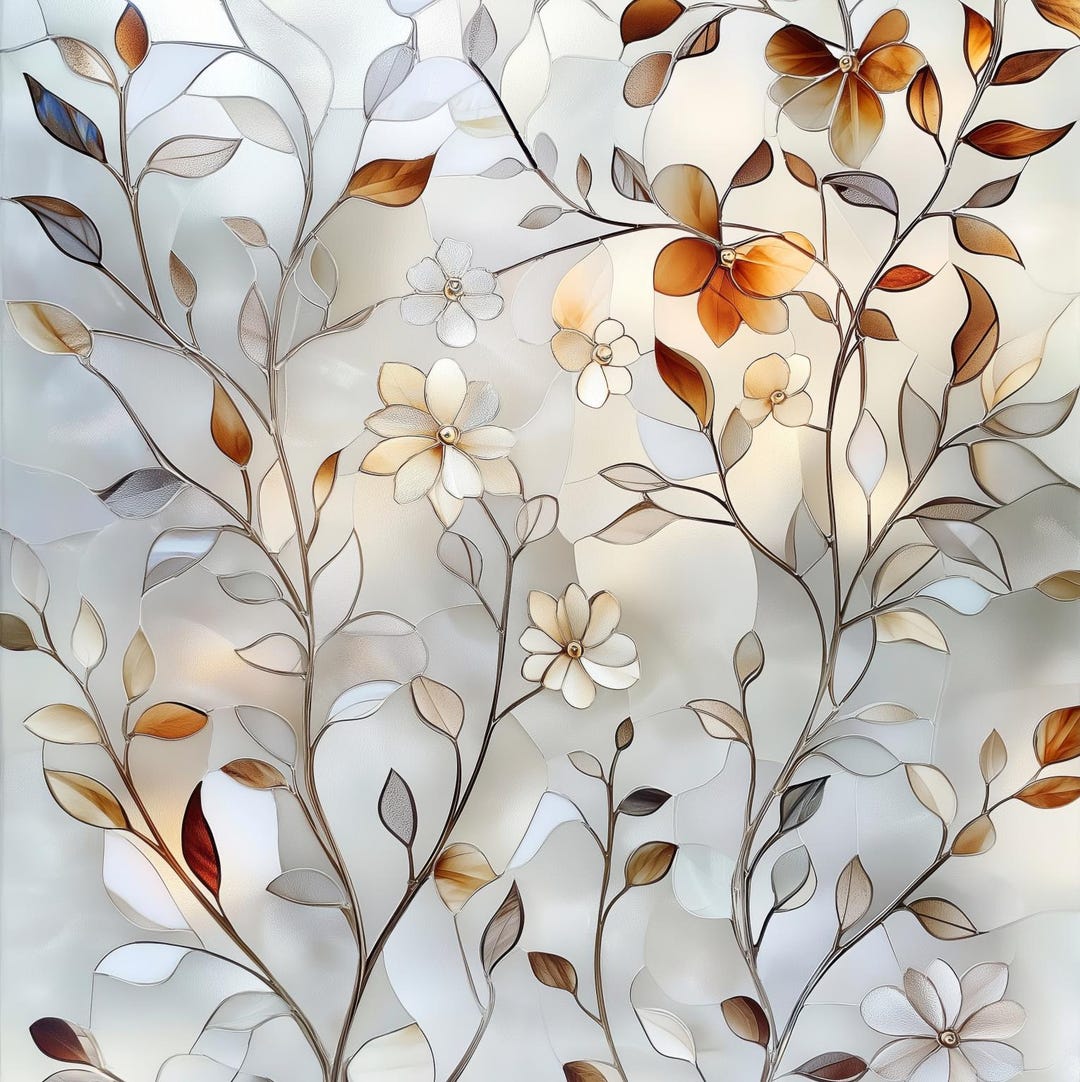 Stained Glass Premium Window Film, Custom Size, Frosted - Delicate ...