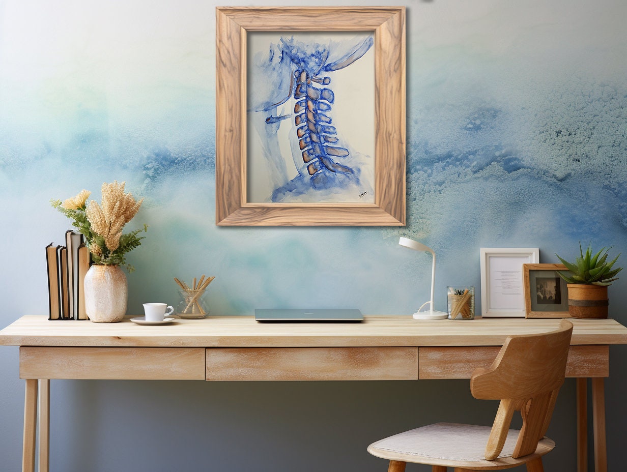 Abstract Cervical Spine Watercolor Painting - Fine Art Print - Etsy