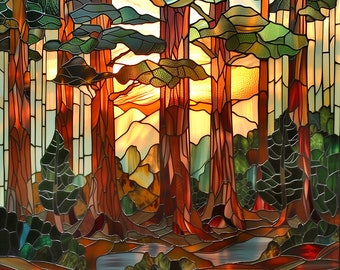 Craftsman Style Stained Glass Window - Etsy