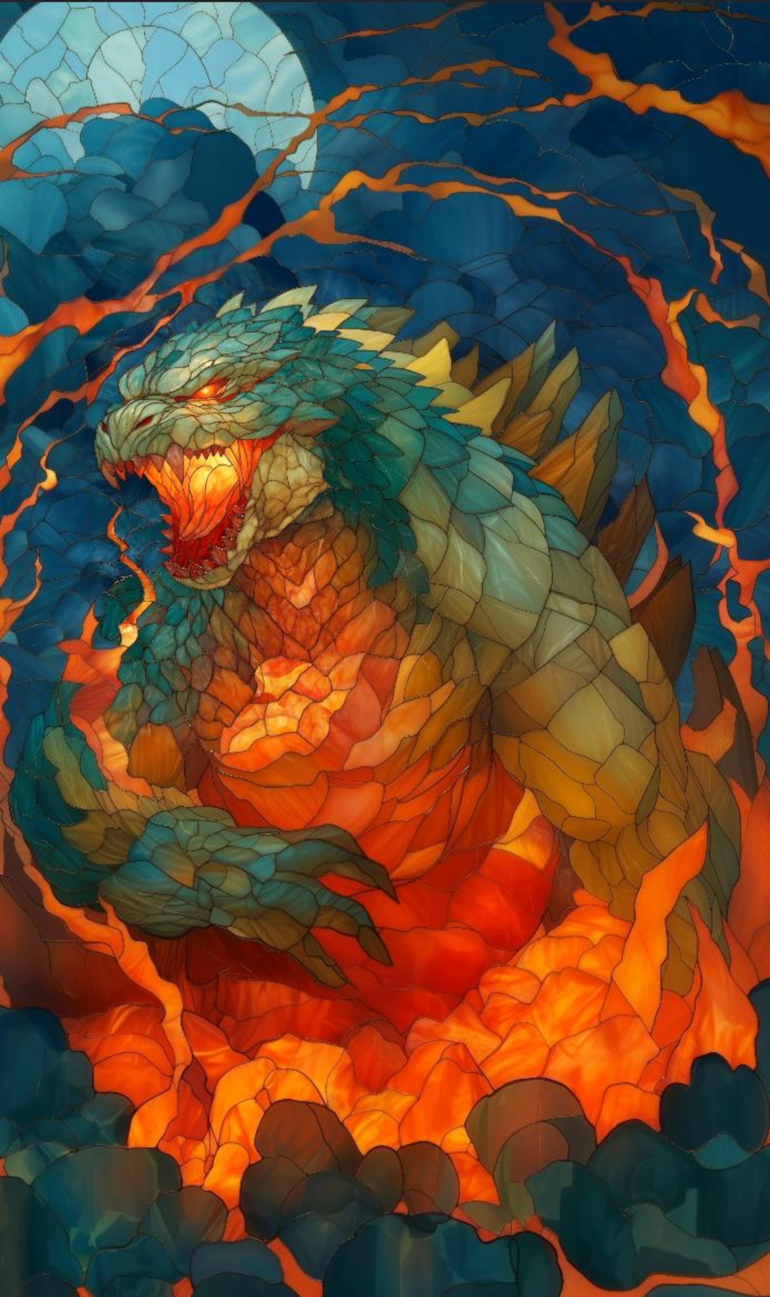 Godzilla Window Film, Stained Glass Premium Window Cling, Custom Size ...