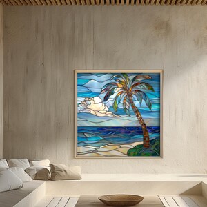 Stained Glass Custom Window Cling - Palm Tree - Etsy