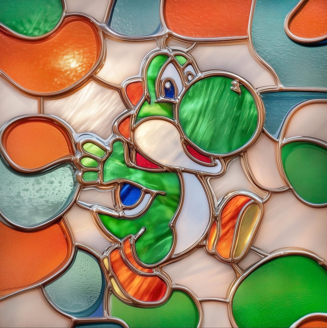 Stained Glass Premium Window Film, Custom Size, Frosted- Yoshi - Etsy