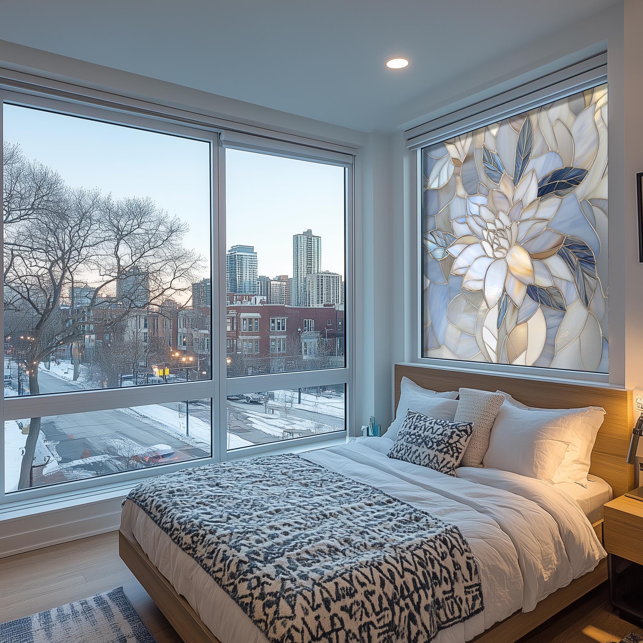 Stained Glass Premium Window Film, Custom Size, Frosted - Frost Flower ...