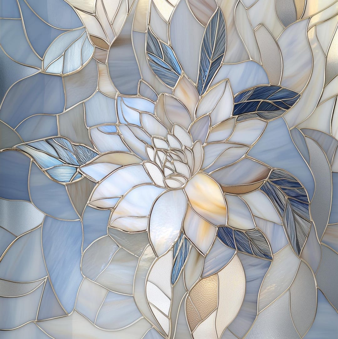 Stained Glass Premium Window Film, Custom Size, Frosted - Frost Flower ...