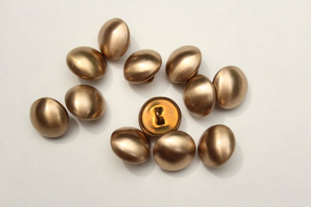 Vintage Small Brushed Metal Gold-tone Domed Buttons, 1/2" - Etsy