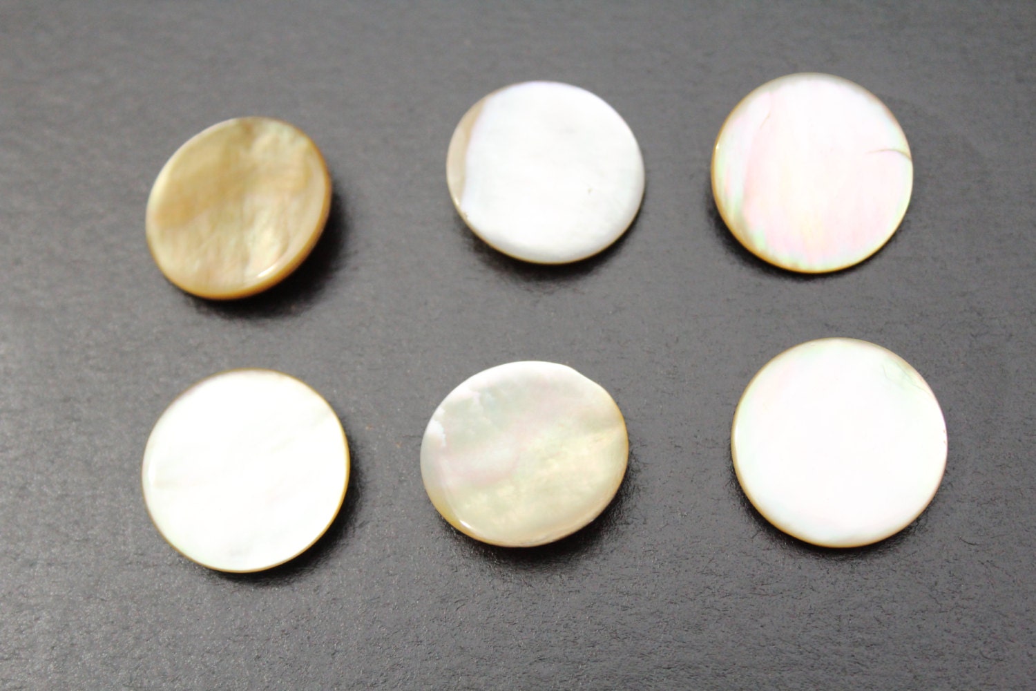 Vintage Genuine Mother of Pearl Golden Colored Metal Shank Buttons, 7/8 ...